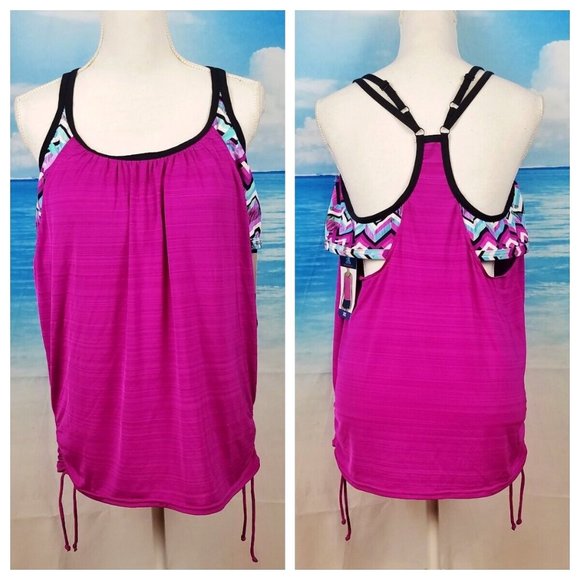ZeroXposur | Swim | Nwt Zeroxposur Womans Tankini Top Pink Bathing Swim ...